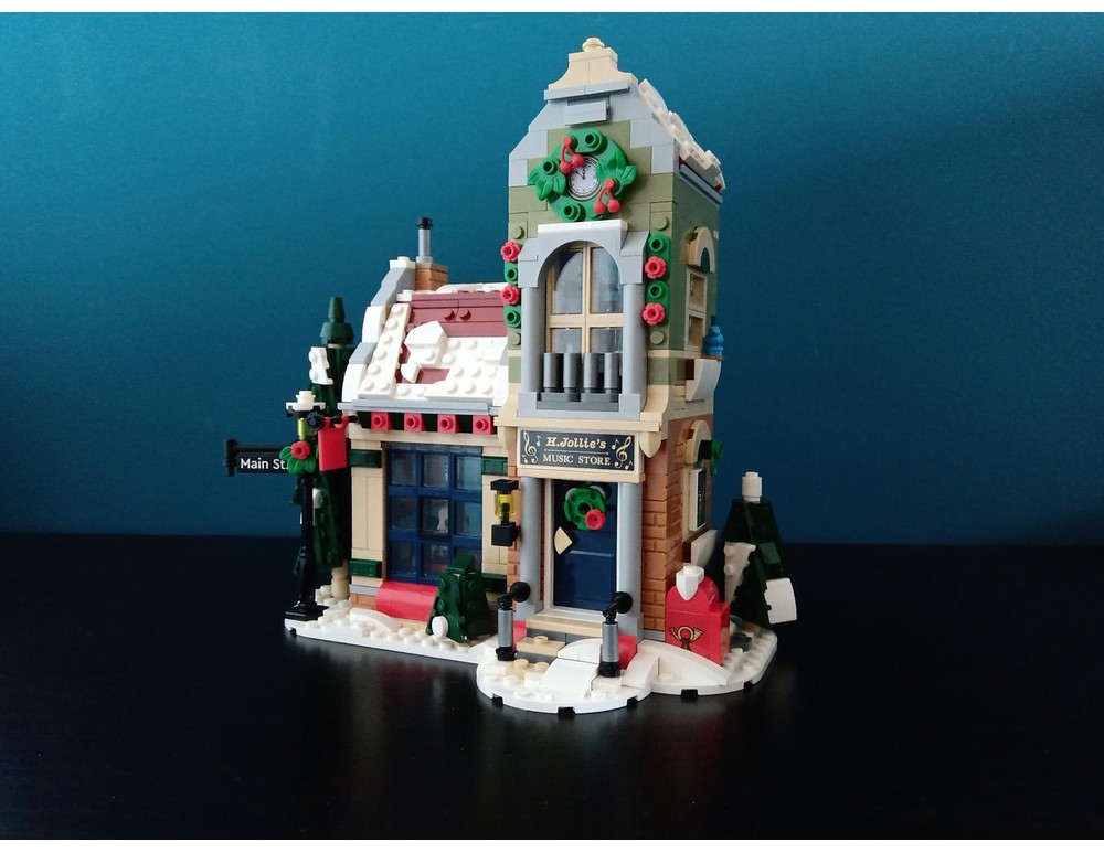 Lego Moc Winter Village Music Store By Colorful Brick Rebrickable