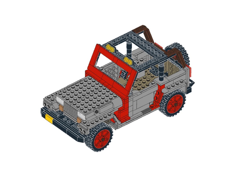 Lego Moc Jeep Yj Jurassic Park By Cocoacao Rebrickable Build With Lego