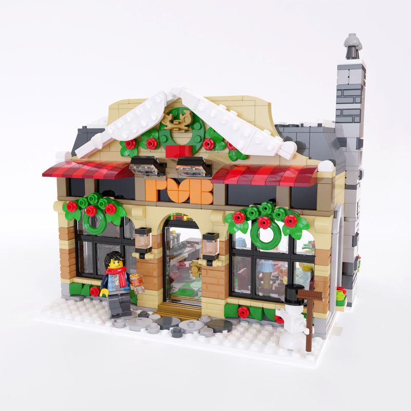 Lego Moc Winter Village Pub By Brickmonster Rebrickable Build With