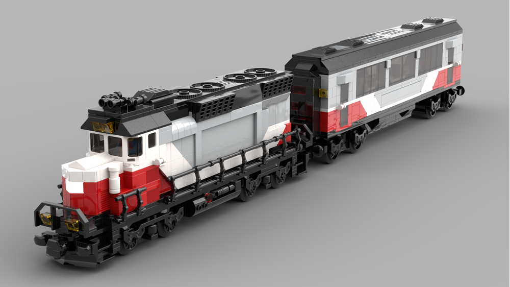 LEGO MOC Maersk Locomotive with Powered-Up Hub, Motor and Lights with ...