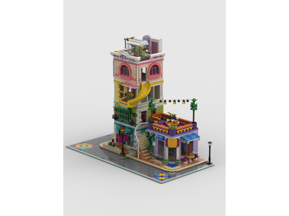 Lego Moc Friends Community Centre And Kitchen Combined Modular By