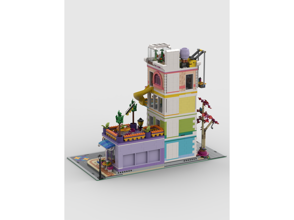 Lego Moc Friends Community Centre And Kitchen Combined Modular By