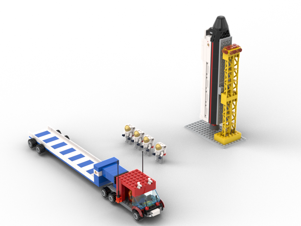 LEGO MOC Space Ship & Launch Pad by Kid Stripes | Rebrickable - Build ...