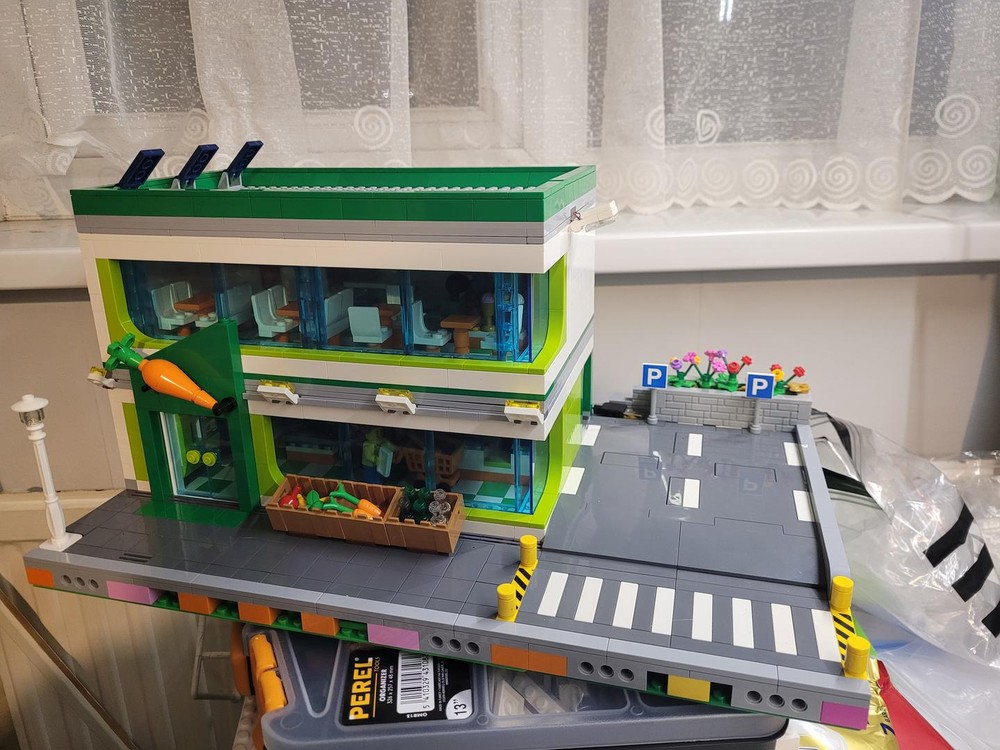 Lego Moc Grocery Store And Cafe Modular By Mandy Nicholls Rebrickable