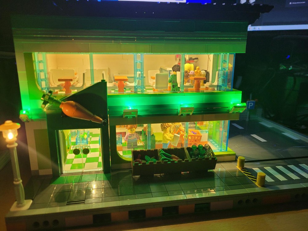 Lego Moc Grocery Store And Cafe Modular By Mandy Nicholls Rebrickable