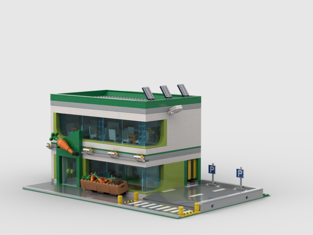 Lego Moc Grocery Store And Cafe Modular By Mandy Nicholls Rebrickable