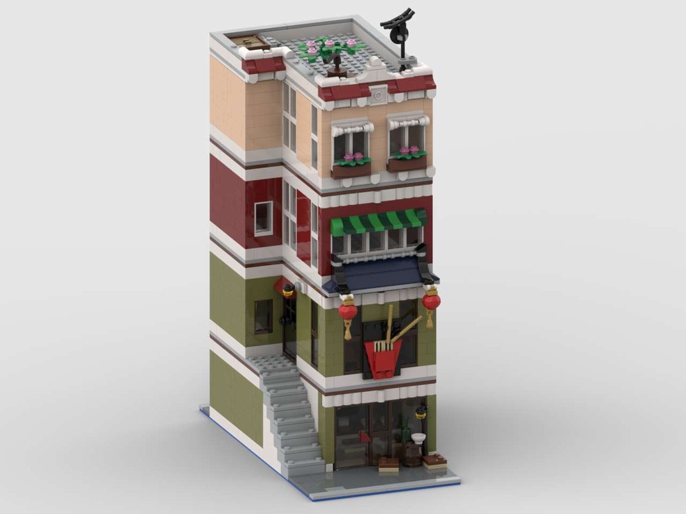 LEGO MOC Downtown noodle shop modular by MadWaxBE | Rebrickable - Build with LEGO