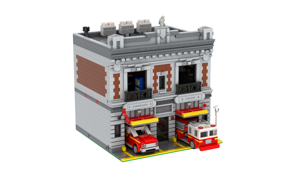 LEGO MOC Modular New York Firehouse by Creable | Rebrickable - Build ...