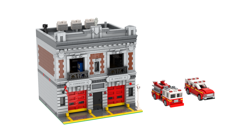 LEGO MOC Modular New York Firehouse by Creable | Rebrickable - Build ...