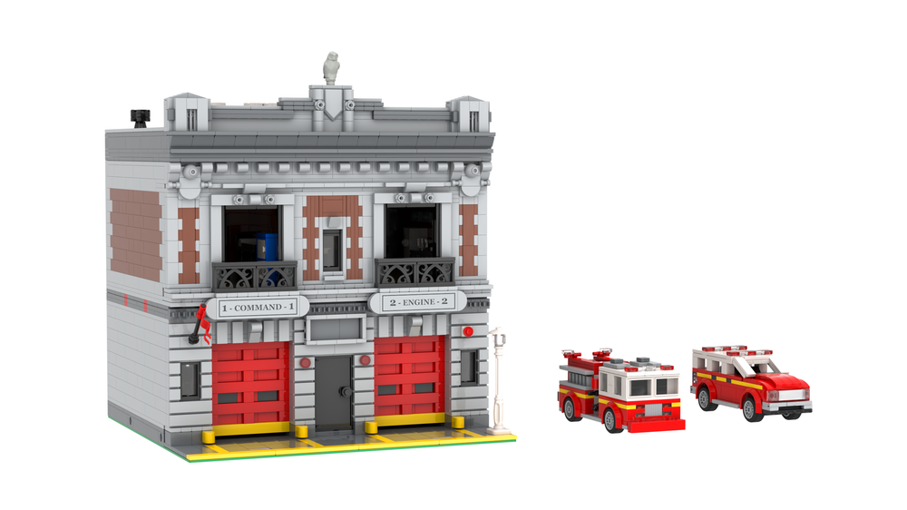 LEGO MOC Modular New York Firehouse by Creable | Rebrickable - Build ...