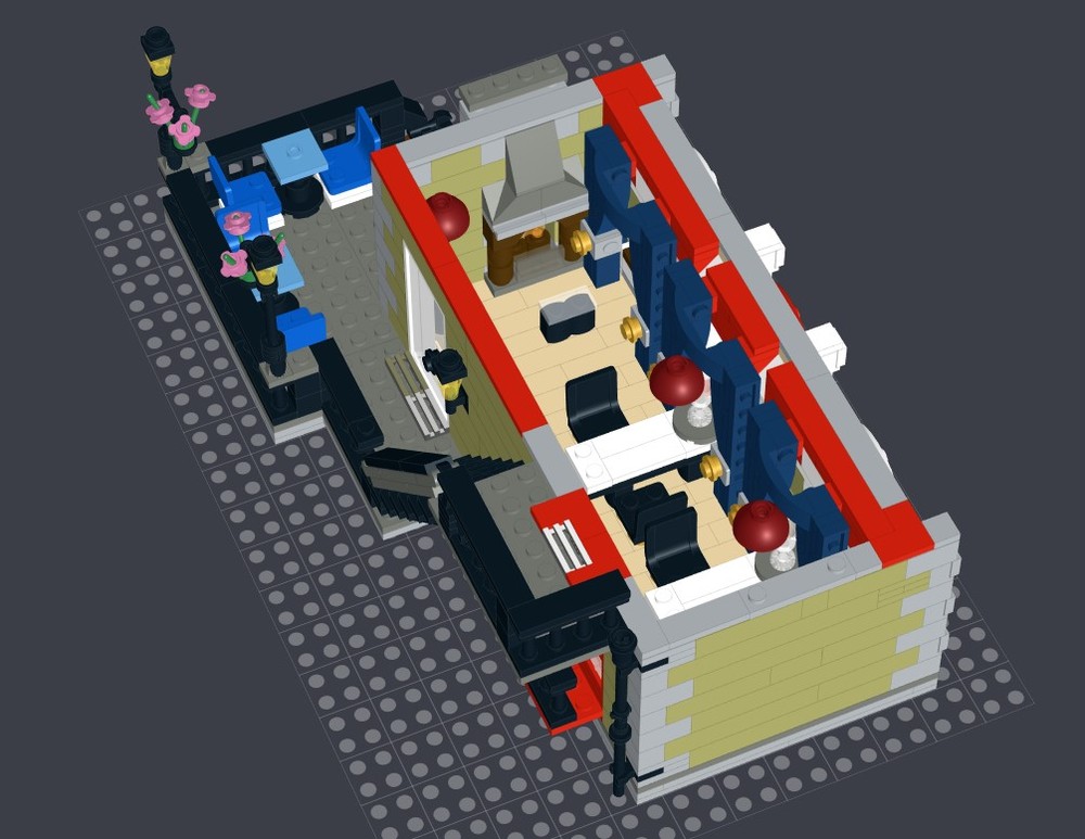 LEGO MOC Parisian Restaurant: Extra dining space upstairs by ...