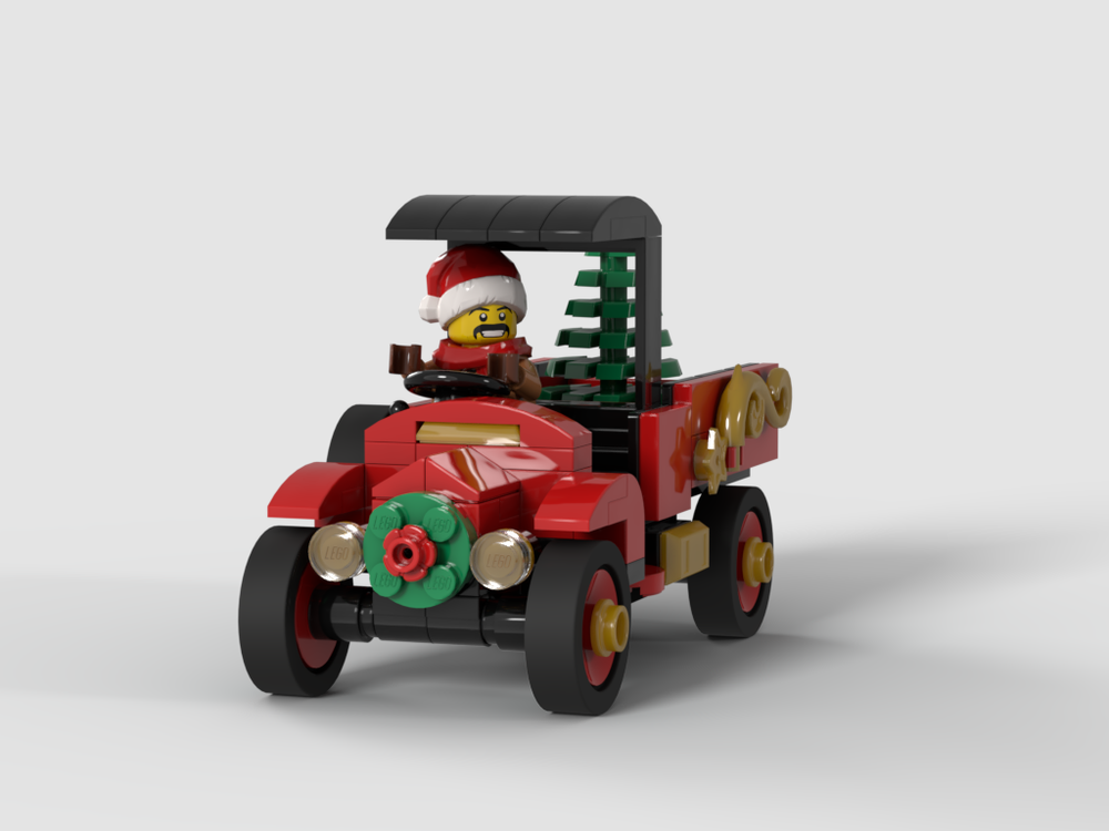 Lego Moc Vintage Christmas Truck By Brickaa Rebrickable Build With Lego