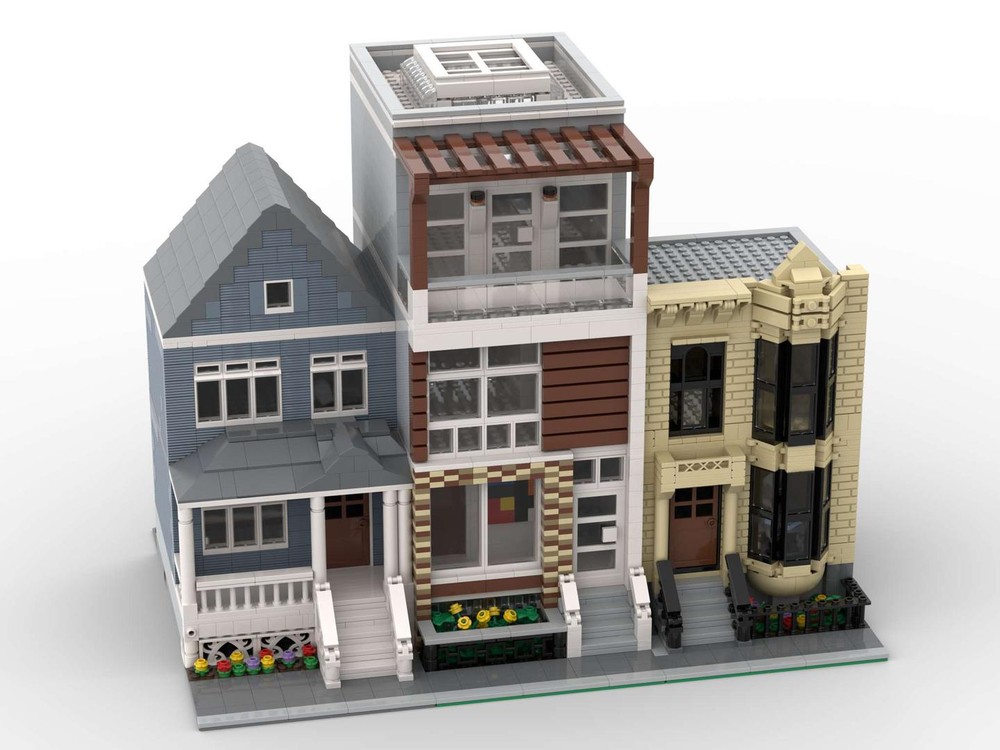 Lego Moc Modern Townhouse Modular By Michaelbaek Rebrickable Build