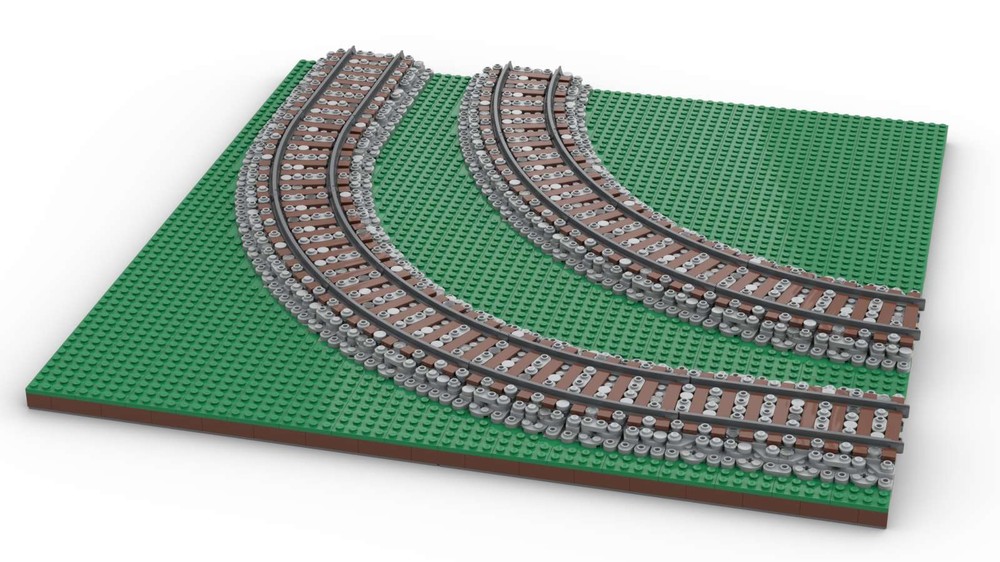 LEGO MOC 014 Ballasted Dual Corner Baseplate by brickingohio | Rebrickable - Build with LEGO