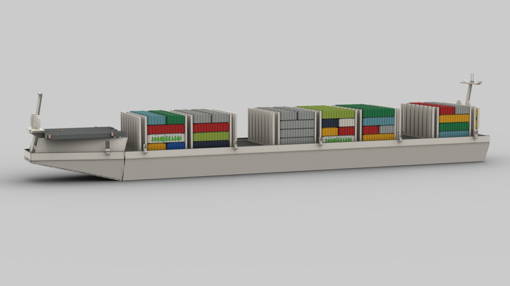 Lego Moc Autonomous Container Ship By Futurismlego Rebrickable