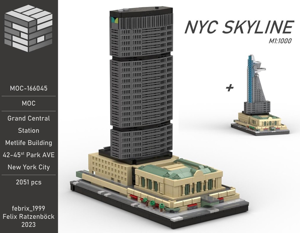 LEGO MOC Grand Central Station | Metlife Building | 42-45st park AVE ...