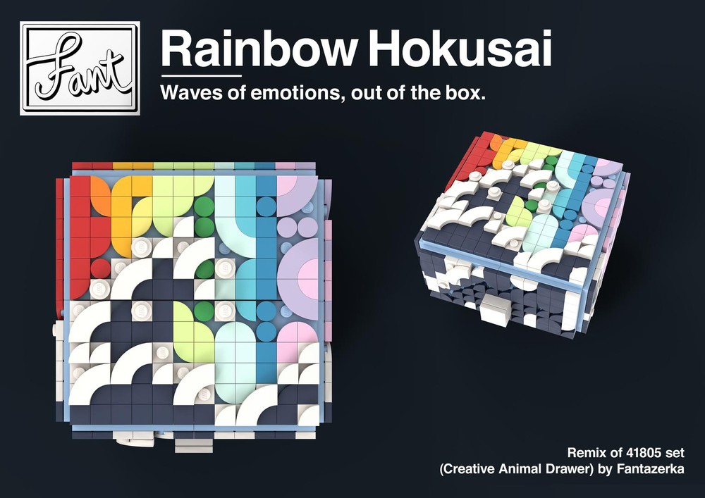 LEGO MOC Rainbow Hokusai by Vospi and Fantazerka | Rebrickable - Build ...