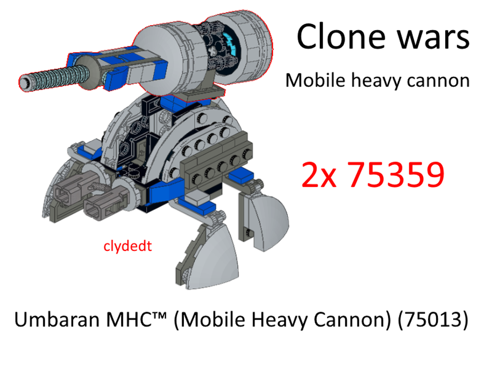 LEGO MOC Mobile Heavy Cannon alternate build (2 x 75359) by clydedt ...