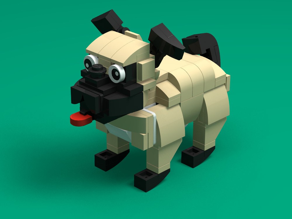 LEGO MOC Pug Dog by Areivien | Rebrickable - Build with LEGO