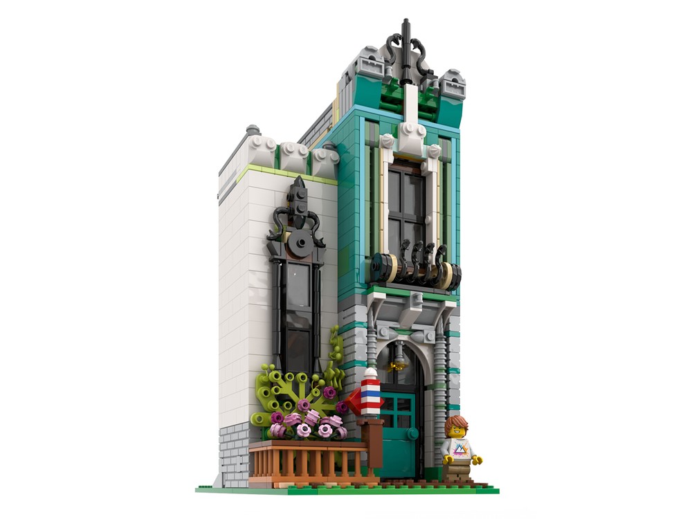 Lego Moc Green Townhouse By Brickative Rebrickable Build With Lego