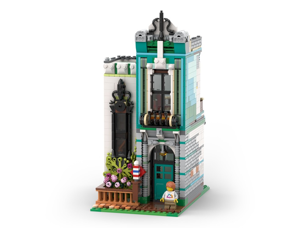 Lego Moc Green Townhouse By Brickative Rebrickable Build With Lego