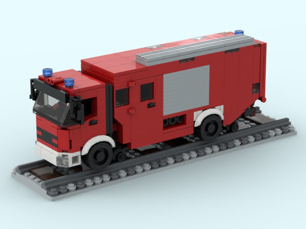 LEGO MOC HLF Schiene Feuerwehr IVECO Fire Truck Rail Train by BK Brick Design | Rebrickable ...