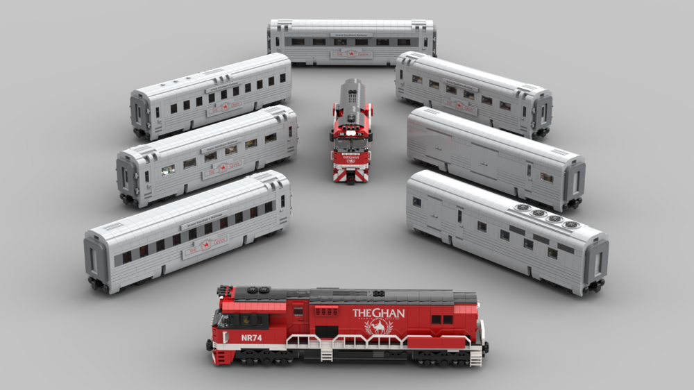 LEGO MOC The GHAN - 7 Carriage Set by TrainsWithLights | Rebrickable ...