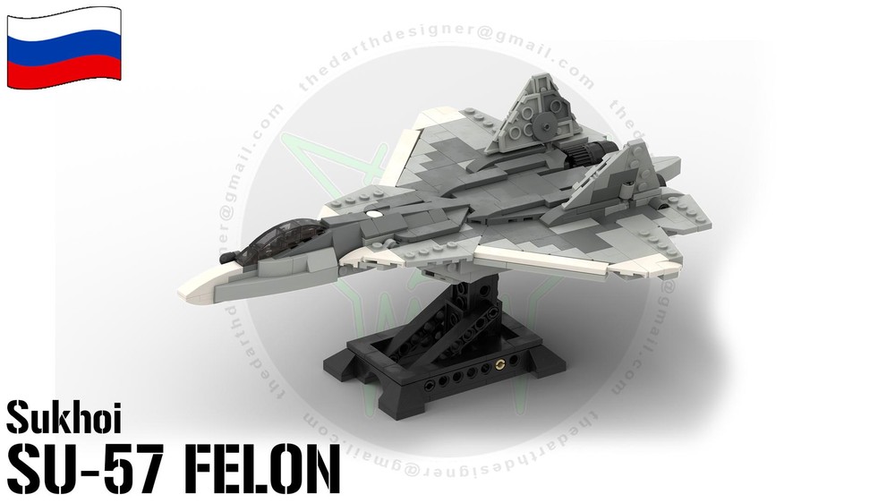 Lego Moc Sukhoi Su 57 Stealth Fighter 170 Scale By Darthdesigner