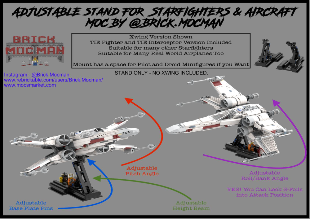 LEGO MOC Starfighter Stand (& Airplane Stand) by Brick.Mocman ...