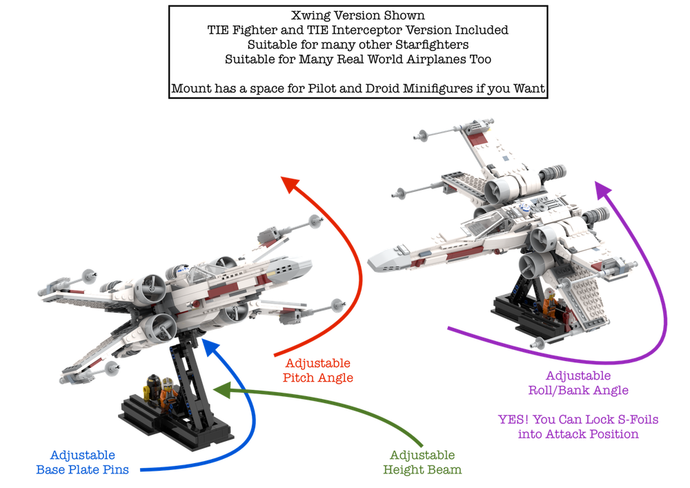 Lego Moc Starfighter Stand And Airplane Stand By Brickmocman