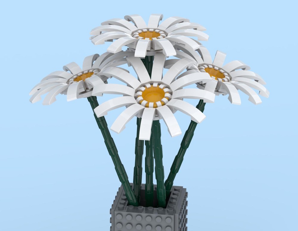 LEGO MOC Five Daisies in a Simple Vase by Ben_Stephenson | Rebrickable ...