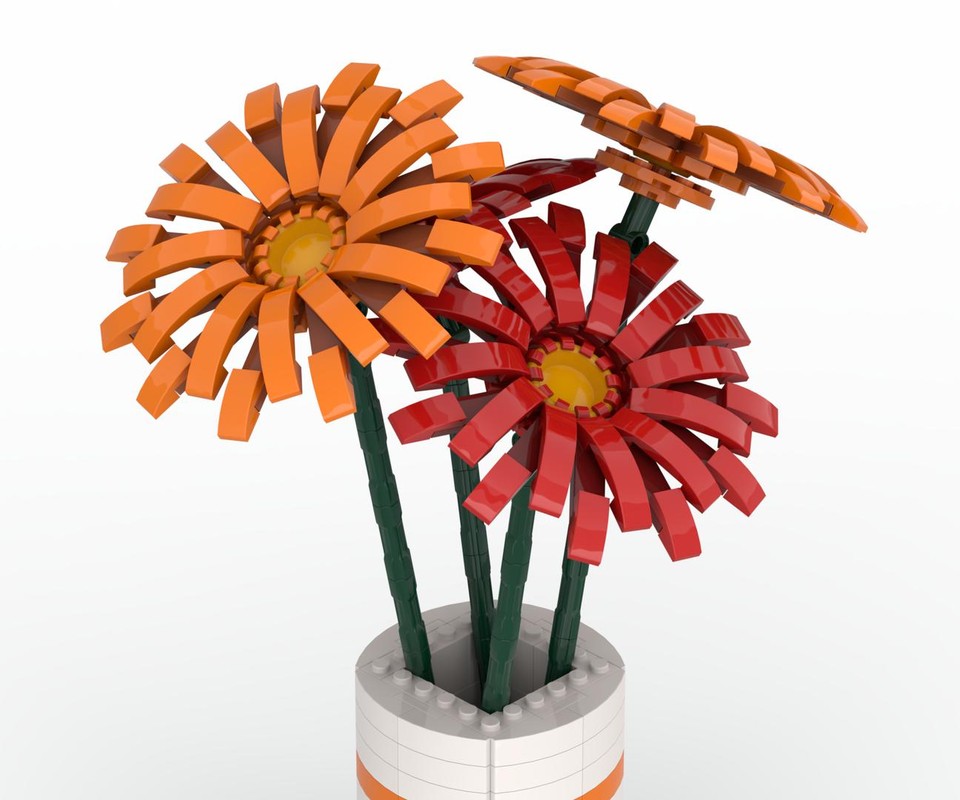 LEGO MOC Gerbera Daisies in a Cylindrical Vase by Ben_Stephenson ...