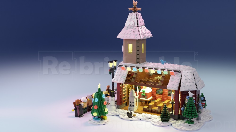 Lego Moc Winter Village Chapel By Steinedieb Rebrickable Build With
