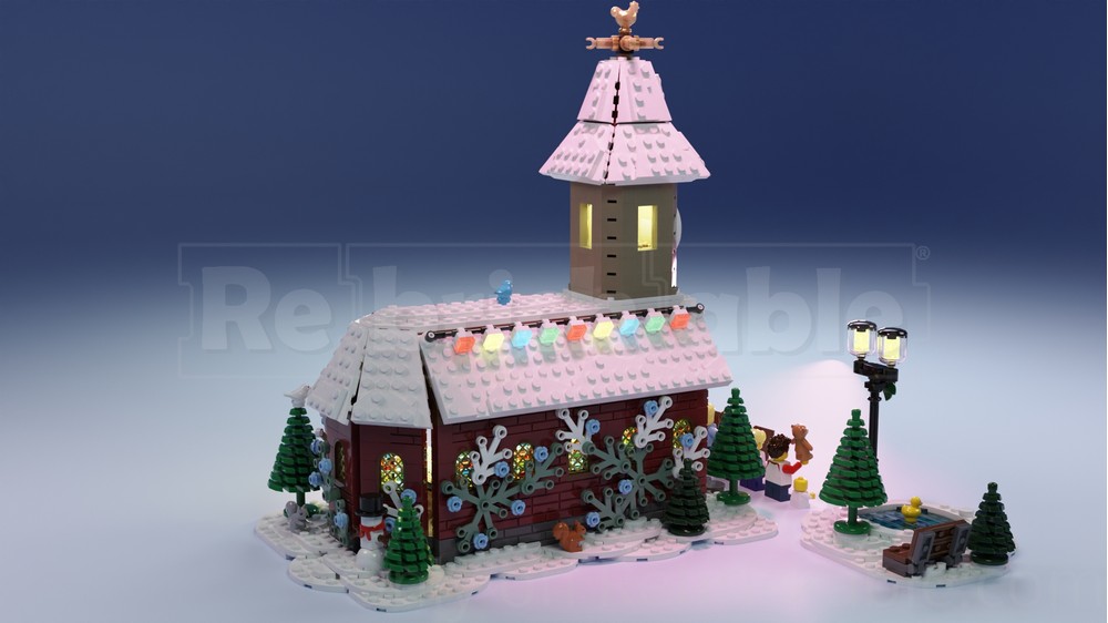 Lego Moc Winter Village Chapel By Steinedieb Rebrickable Build With