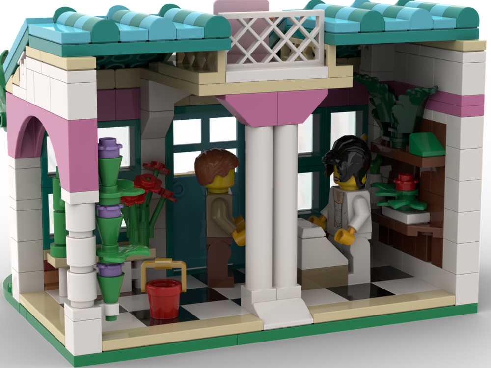 Lego Moc Flower Shop By Huebre Rebrickable Build With Lego