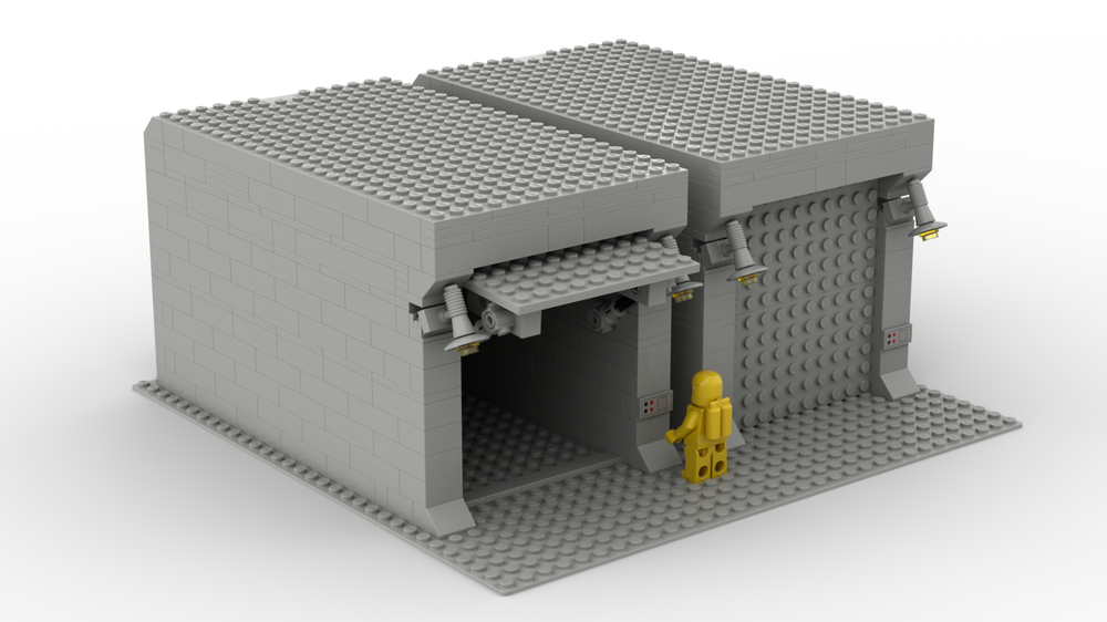 LEGO MOC PCS202 Classic Space Garage with tilt up door and push ...