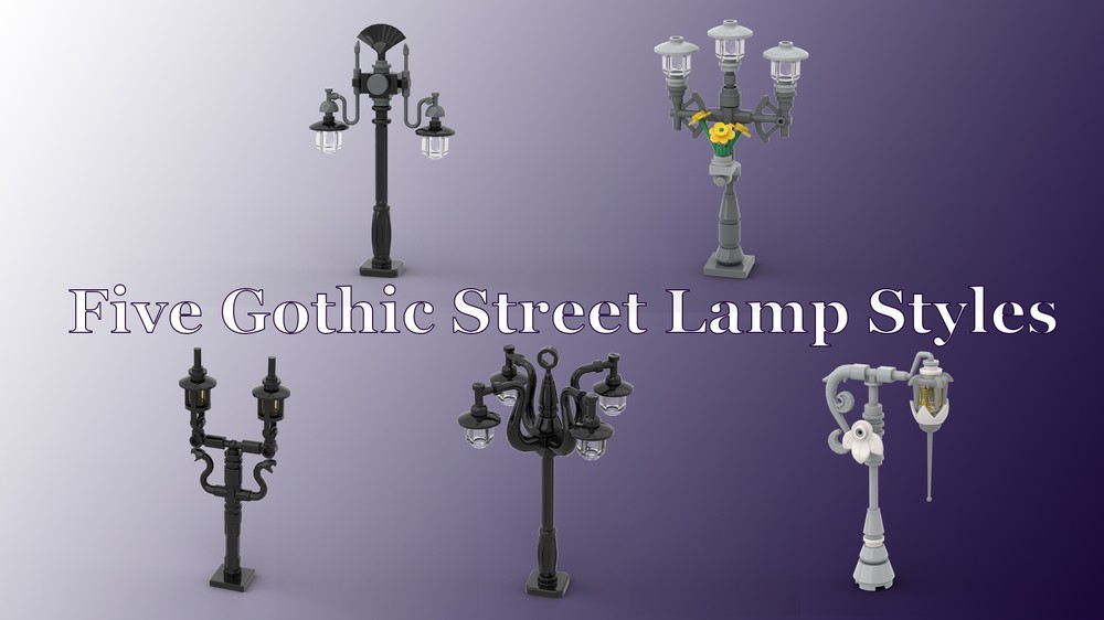 LEGO MOC Five Gothic Street Lamp Styles by Pandoras Box | Rebrickable - Build with LEGO
