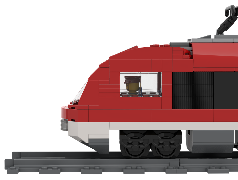 LEGO MOC Facelifted Passenenger Train 7938 | City | Trains | Red | RC ...