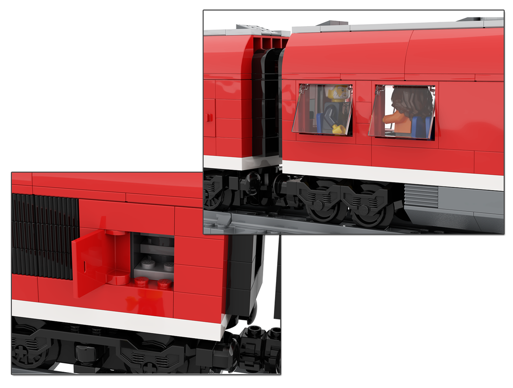 LEGO MOC Facelifted Passenenger Train 7938 | City | Trains | Red | RC ...