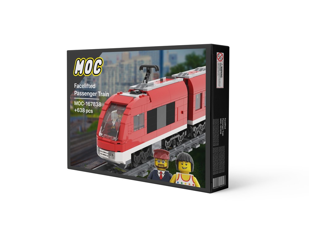 LEGO MOC Facelifted Passenenger Train 7938 | City | Trains | Red | RC ...