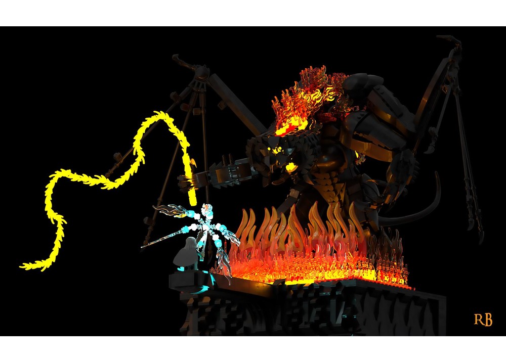 Lego Moc Balrog Vs Gandalf By Roletti947 Rebrickable Build With Lego