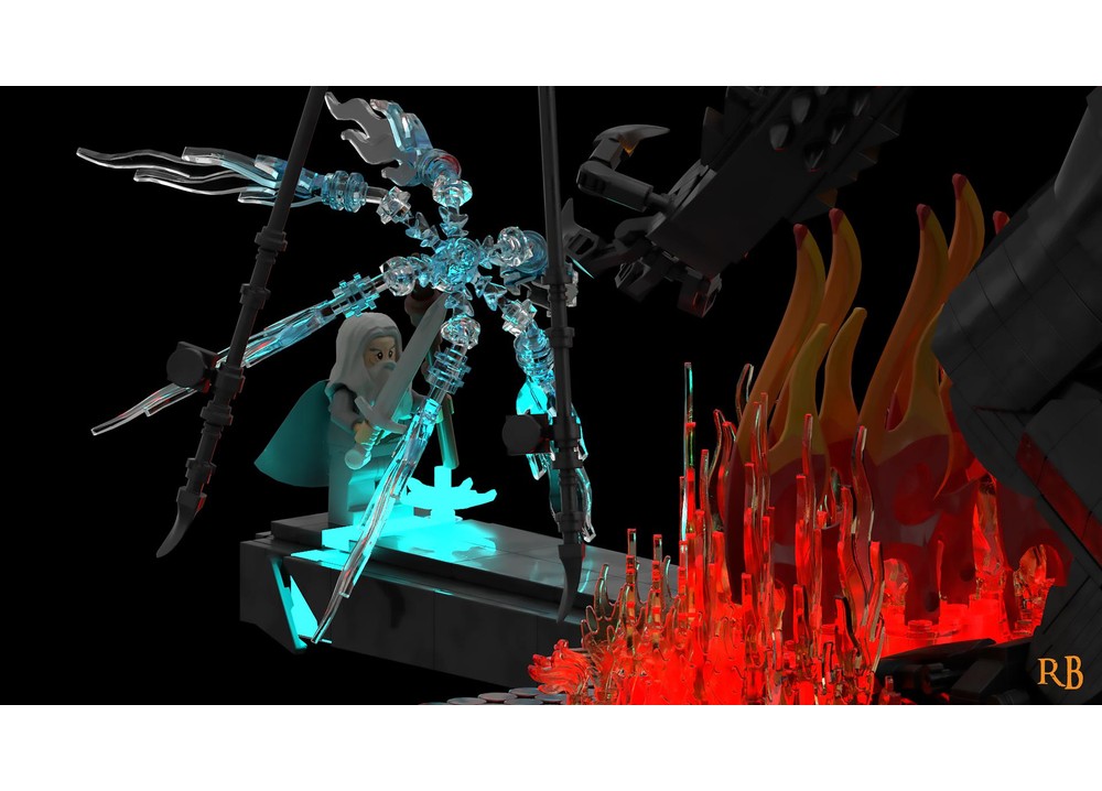 Lego Moc Balrog Vs Gandalf By Roletti947 Rebrickable Build With Lego