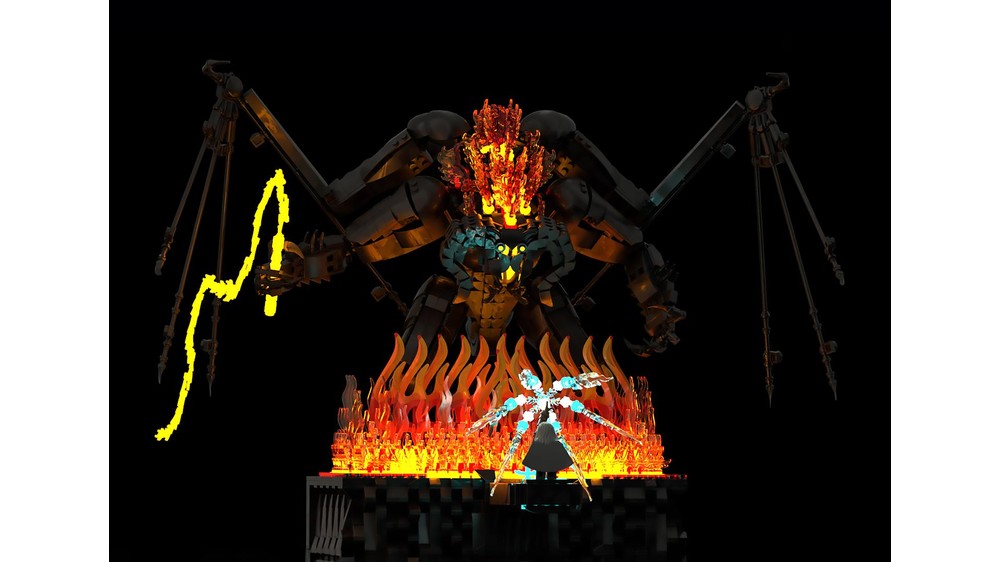 Lego Moc Balrog Vs Gandalf By Roletti947 Rebrickable Build With Lego