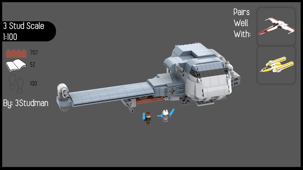 LEGO MOC 3 Stud Scale "Twilight" Frieghter by 3studman | Rebrickable ...