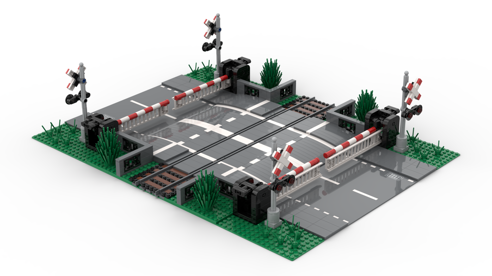 Lego Moc Railroad Crossing Passage à Niveau Moc By Mimi68