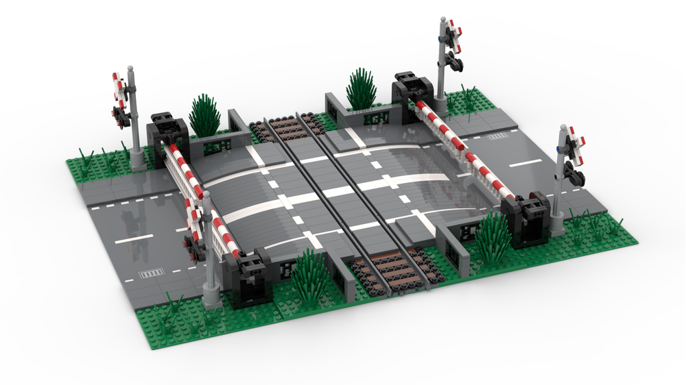 Lego Moc Railroad Crossing Passage à Niveau Moc By Mimi68