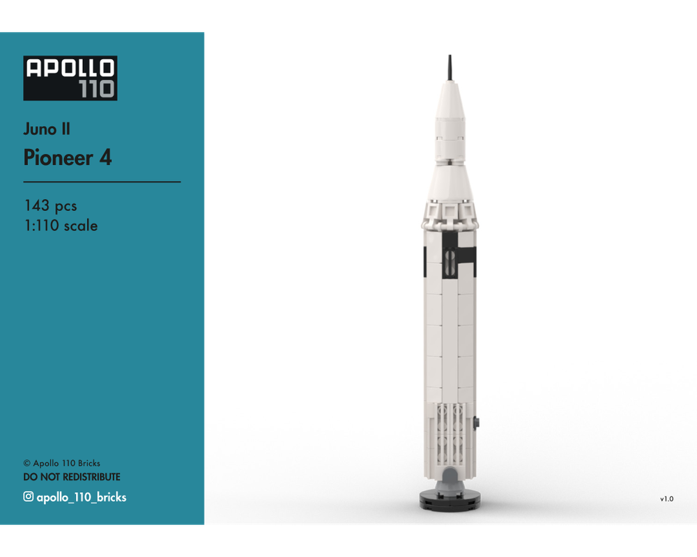 LEGO MOC Juno II – Pioneer 4 [1:110 scale] by Apollo_110_Bricks | Rebrickable - Build with LEGO