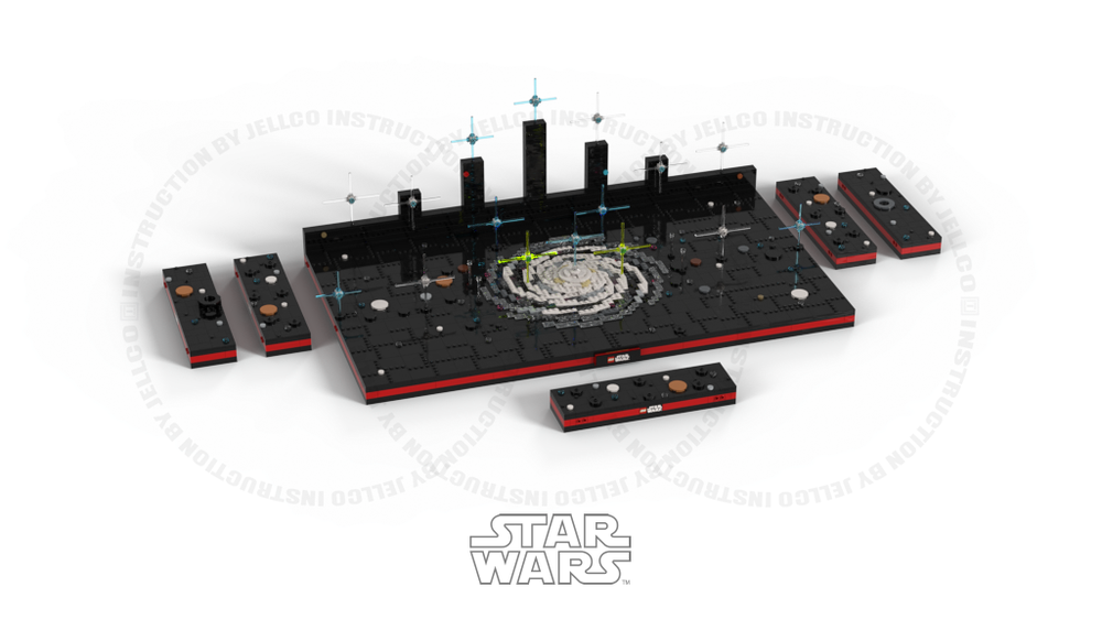 Lego Moc Galaxy Background Stand For Rebel Alliance Fleet Complete