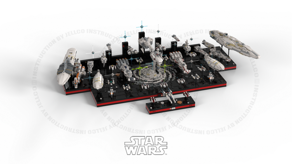 Lego Moc Galaxy Background Stand For Rebel Alliance Fleet Complete
