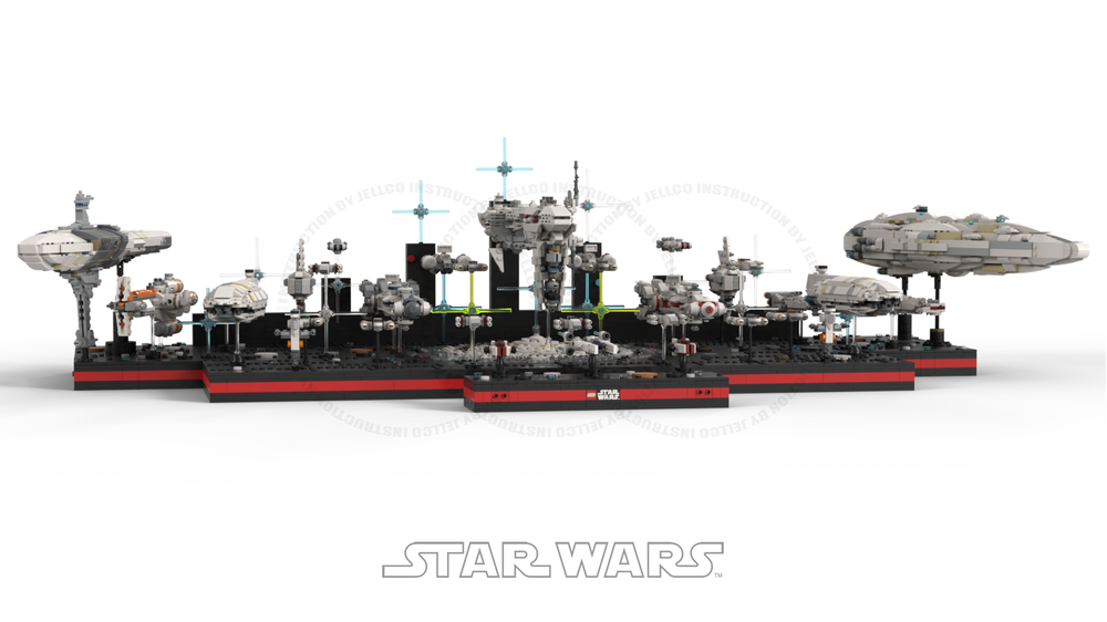 Lego Moc Galaxy Background Stand For Rebel Alliance Fleet Complete